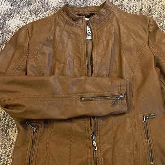Made By Johnny | Jackets & Coats | New Caramel Colored Faux Leather ...